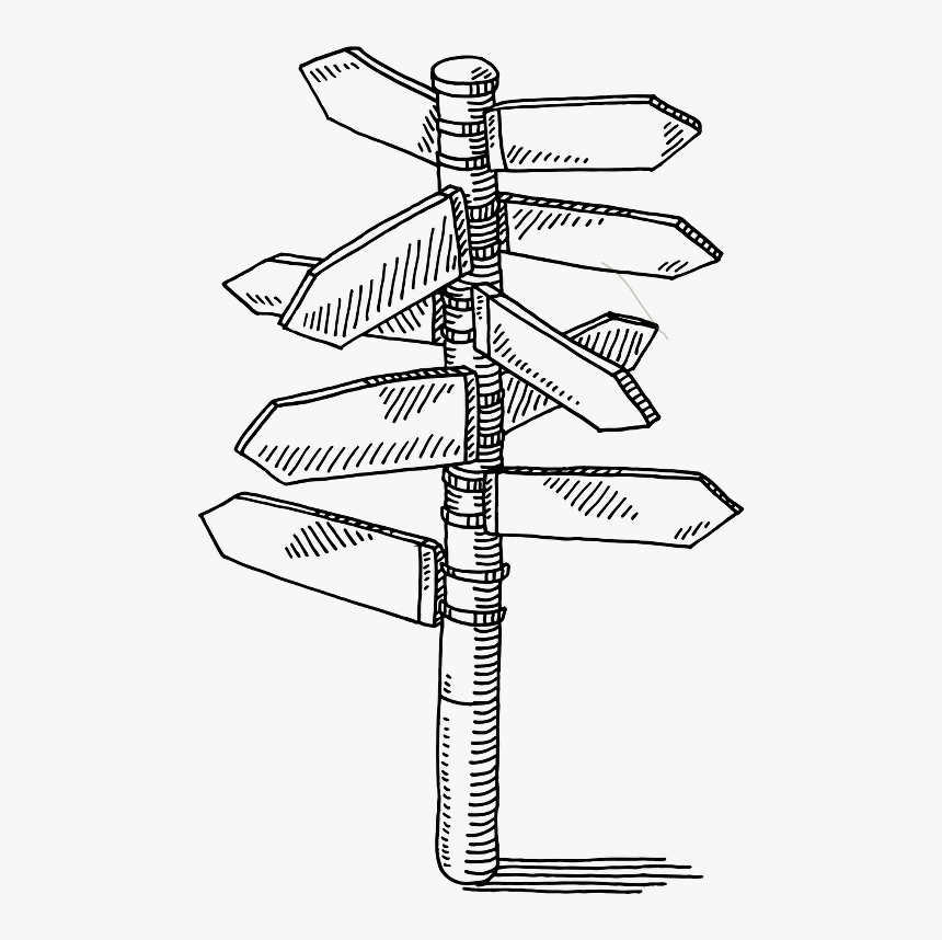 Signpost Drawing, HD Png Download , Transparent Png Image - PNGitem