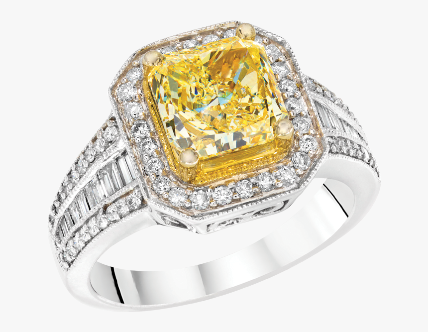 Divina Yellow Diamond Ring - Engagement Ring, HD Png Download ...