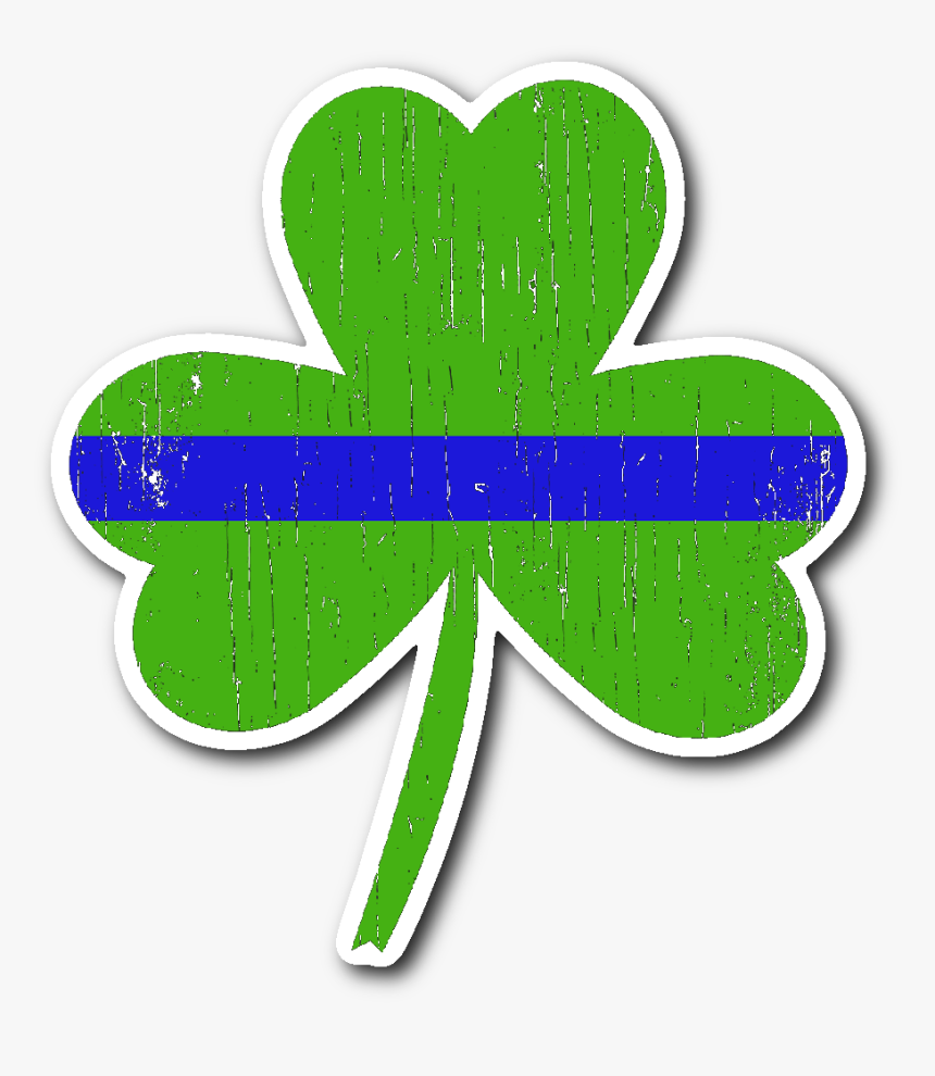 Thin Blue Line Shamrock Mug Sticker Decal - Thin Blue Line Shamrock, HD ...