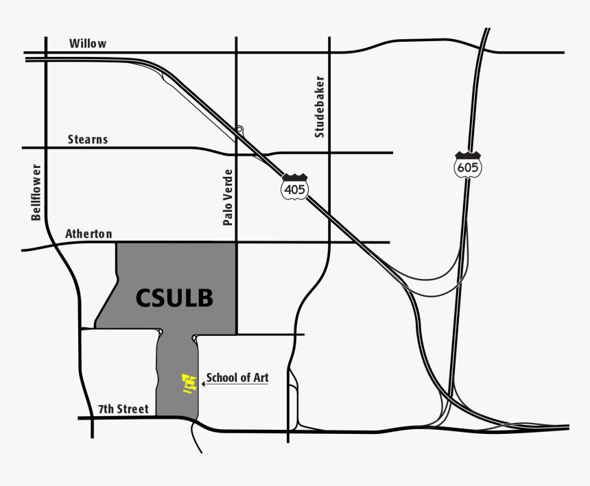 Map Of Csulb Area - Csulb School Of Arts Map, HD Png Download ...