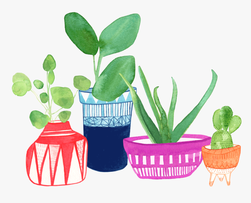 Plant Pots Succulent Clipart - Watercolor Plants In Pot Png ...