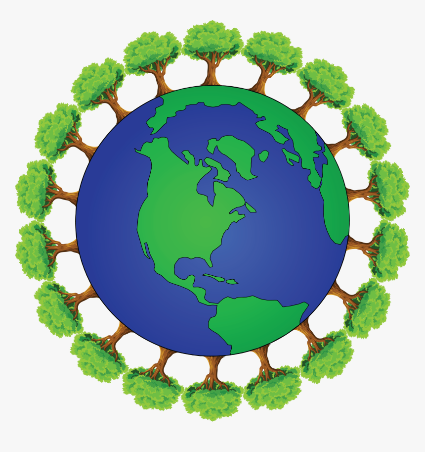 Free Clipart Of Planet Earth Encircled With Trees - Save Trees Save ...