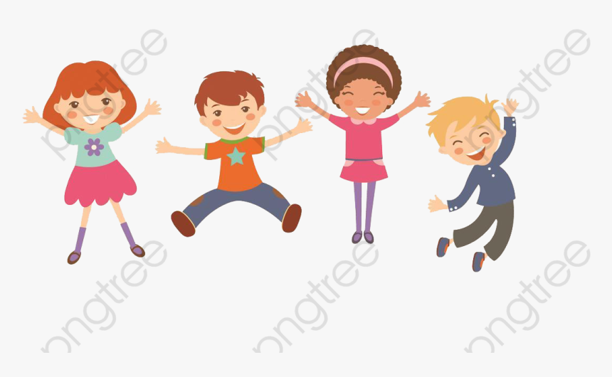 Happy Kids Cartoon Pictures, Kids Clipart, Cartoon - Spring Kids Vector ...