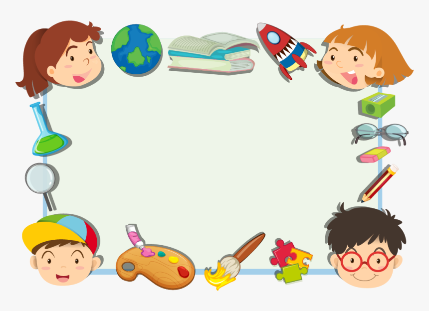 Transparent Cartoon Kids Png - Border Designs For Students, Png ...