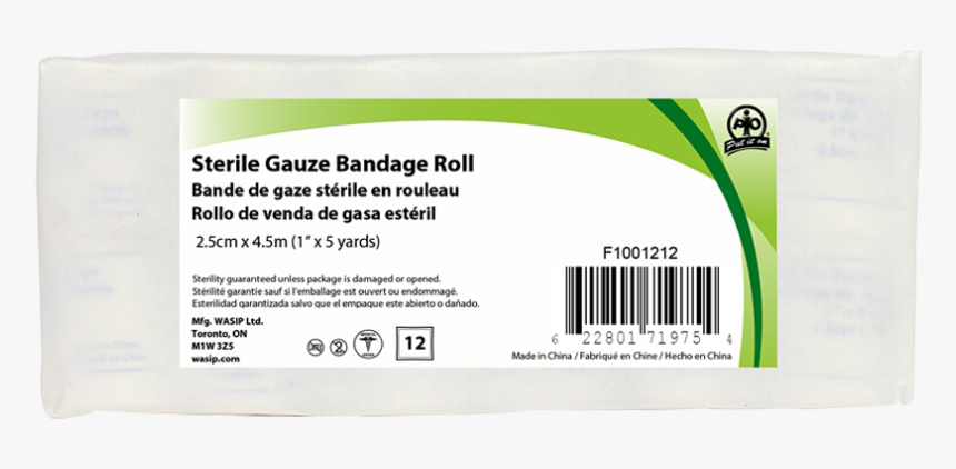 Product Image E1250 title Gauze Bandage Rolls - Label, HD Png Download ...