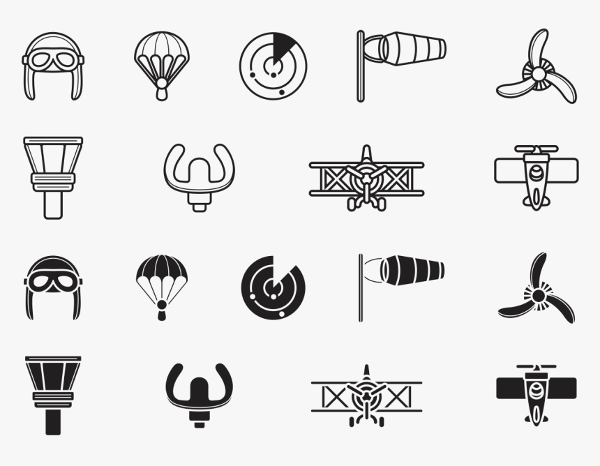Biplane Aviation Icons, HD Png Download , Transparent Png Image - PNGitem