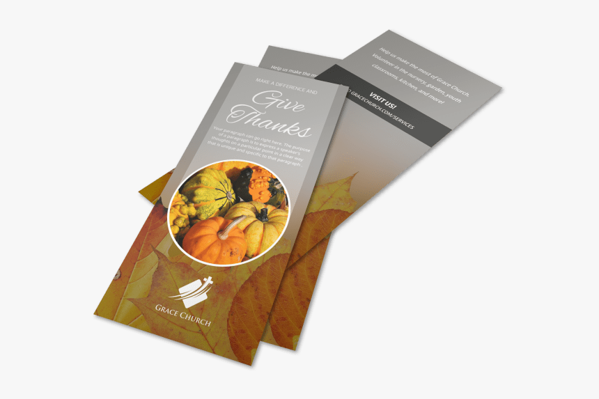Thanksgiving Give Thanks Flyer Template Preview - Pumpkin Seed, HD Png ...