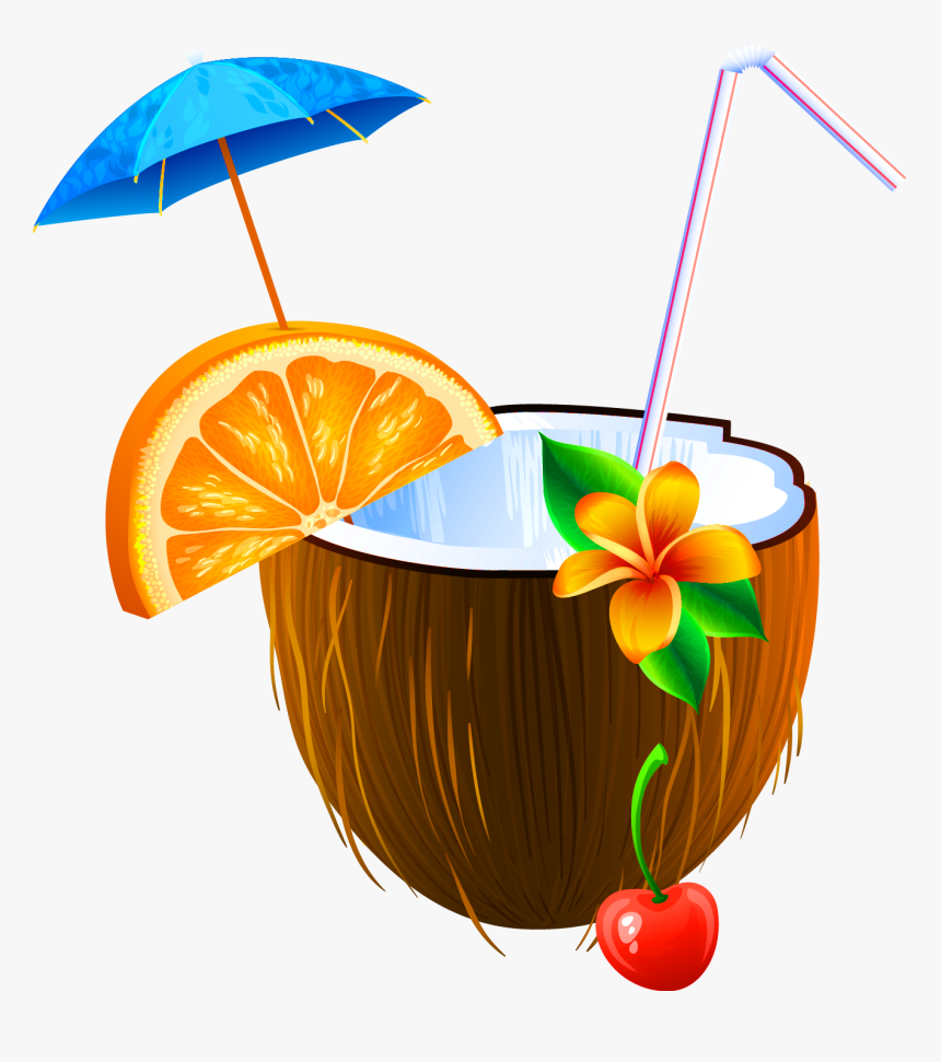 Coconut Clipart Beach Drink - Coconut Drink No Background, HD Png ...