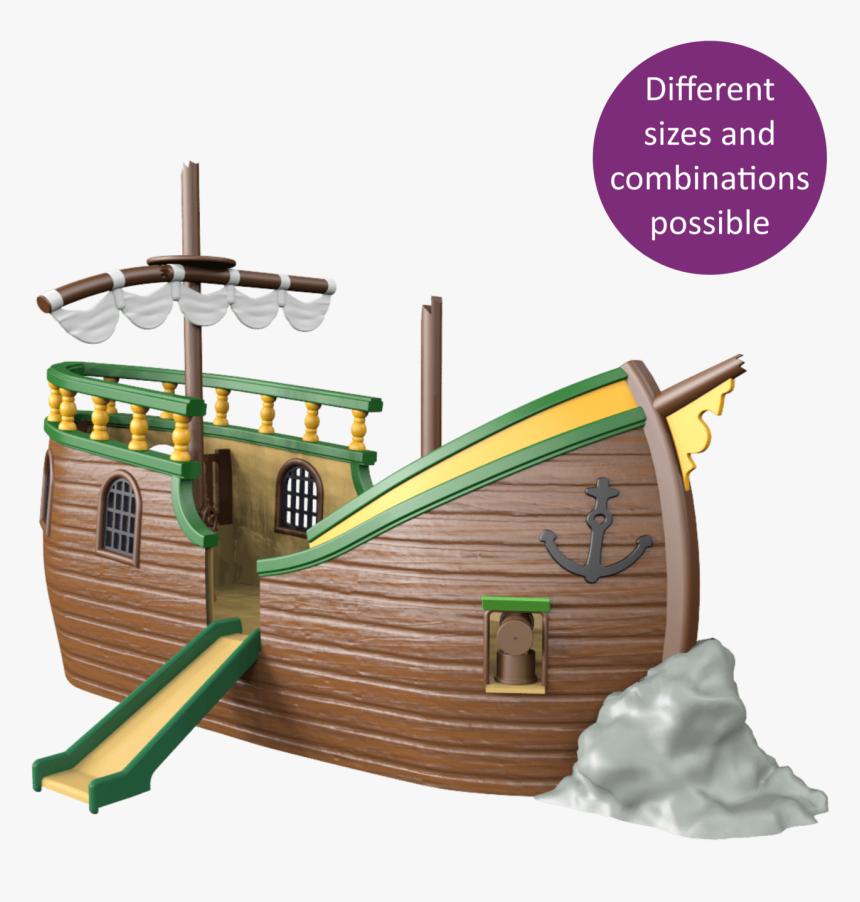 1540 4002 Pirate Ship Wreck Container Model Button - Boat, HD Png ...