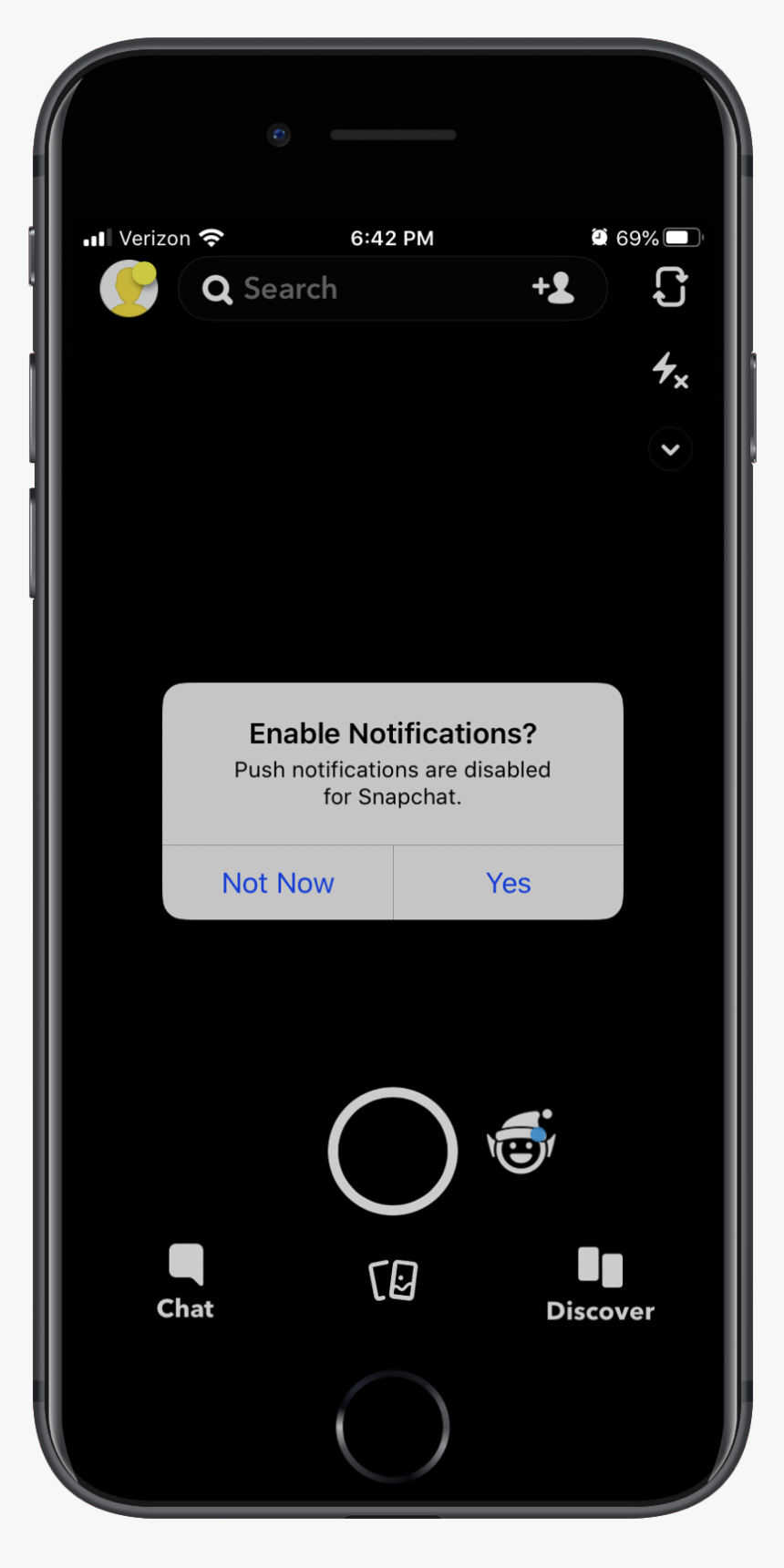 Snapchat Push Notification Request - Iphone, HD Png Download ...
