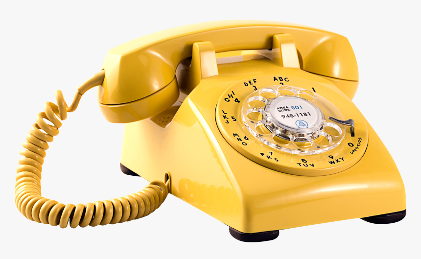Yellow Rotatory Dial Phone - Telephone, HD Png Download , Transparent ...