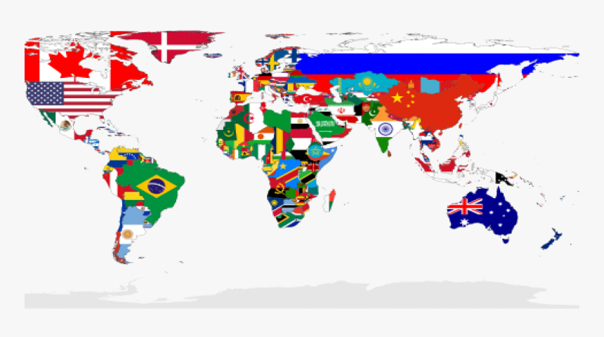 Flag Map Of The World 2018, HD Png Download , Transparent Png Image ...