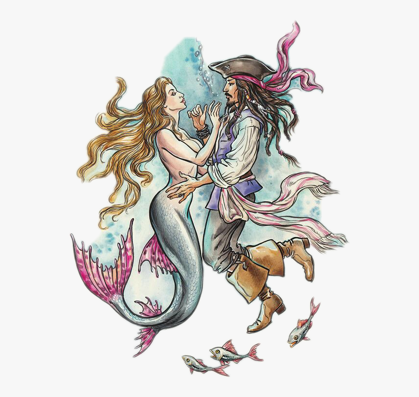 Transparent Mermaid Pirate Clipart - Pirate Love Mermaid Drawing, HD ...