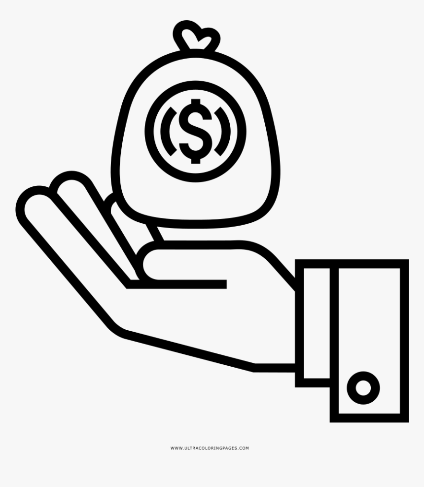 Save Money Coloring Page - Line Art, HD Png Download , Transparent Png ...