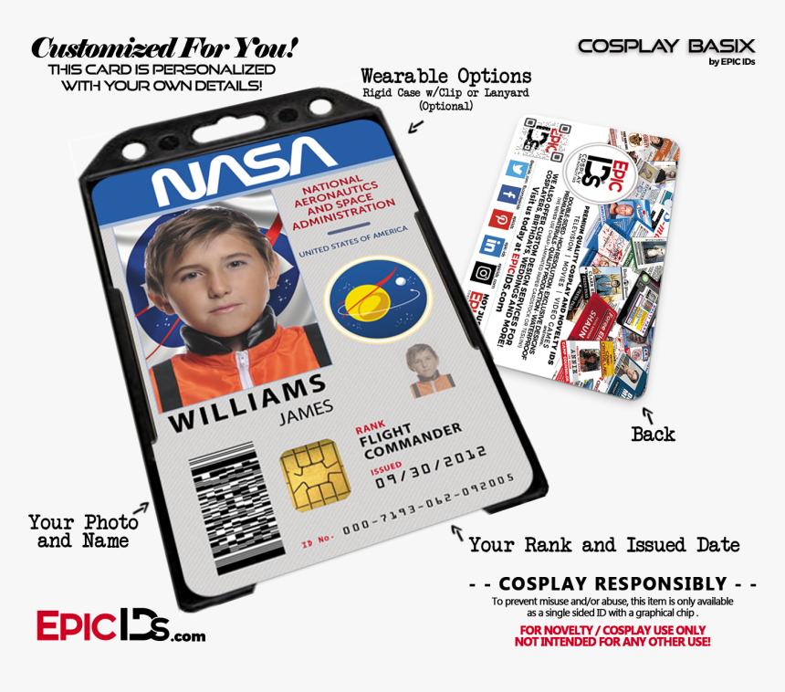 Nasa Astronaut Themed Cosplay Access Id Badge Class - Nasa ...