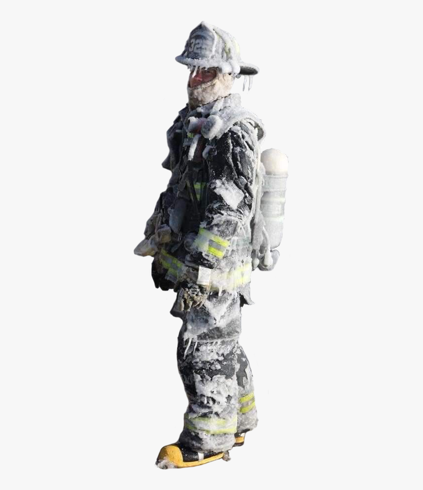 Firefighter Covered In Ice, HD Png Download , Transparent Png Image ...