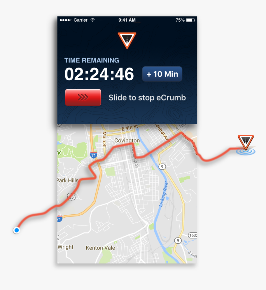 Road Id App Ecrumb Gps Live Tracking - Road Tracking App, HD Png ...
