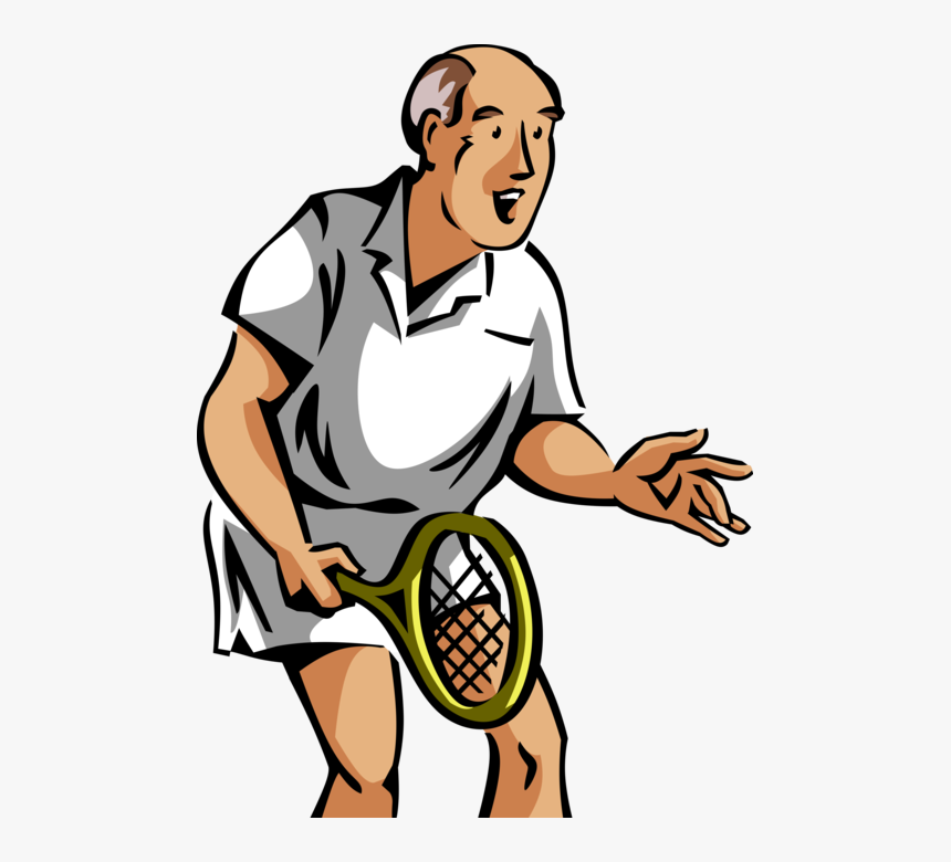Old People Playing Tennis Clip Art