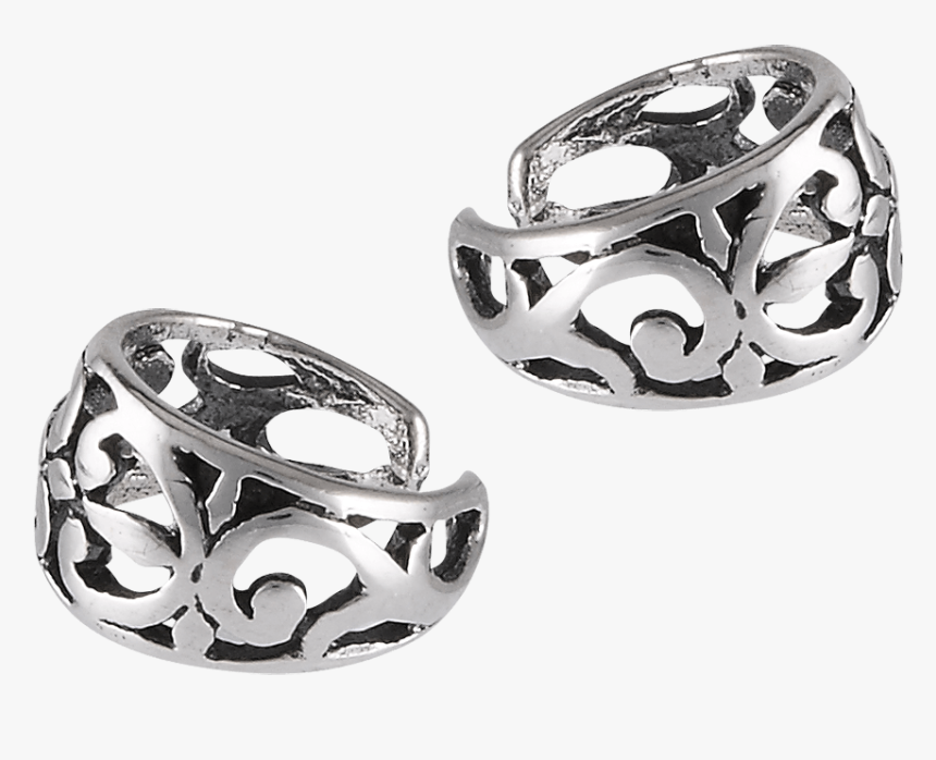 Sterling Silver Scrollwork Ear Cuffs - Bead, HD Png Download ...