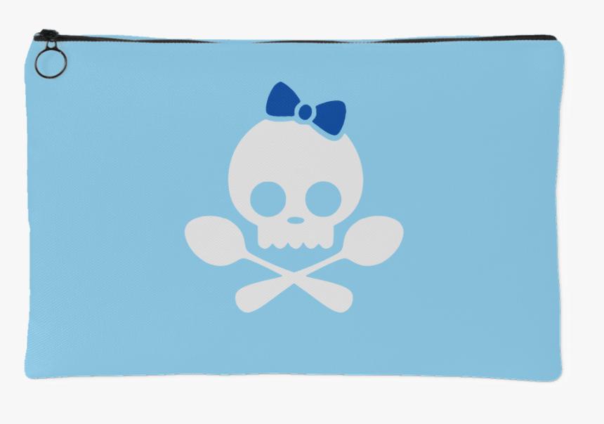 Spoonie Skull Blue Bow Accessory Pouch Blue - Cartoon, HD Png Download ...
