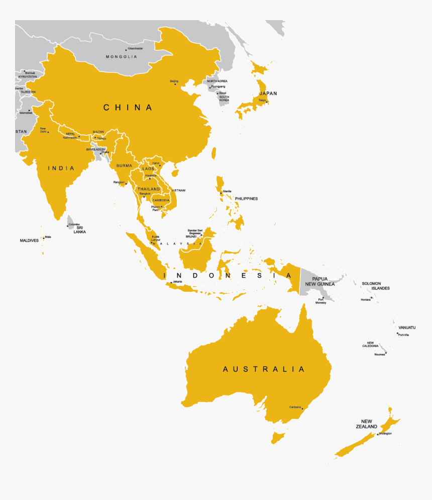 Asia Vector South Map - Asia Pacifico, HD Png Download , Transparent ...