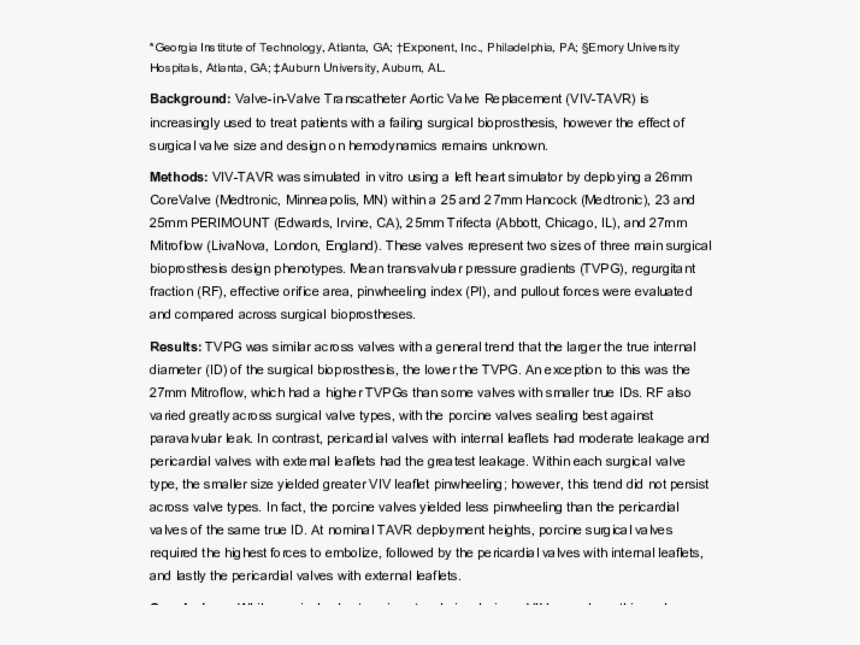 Effects Of Surgical Aortic Valve Type And Size On Valve - Swales Cars ...