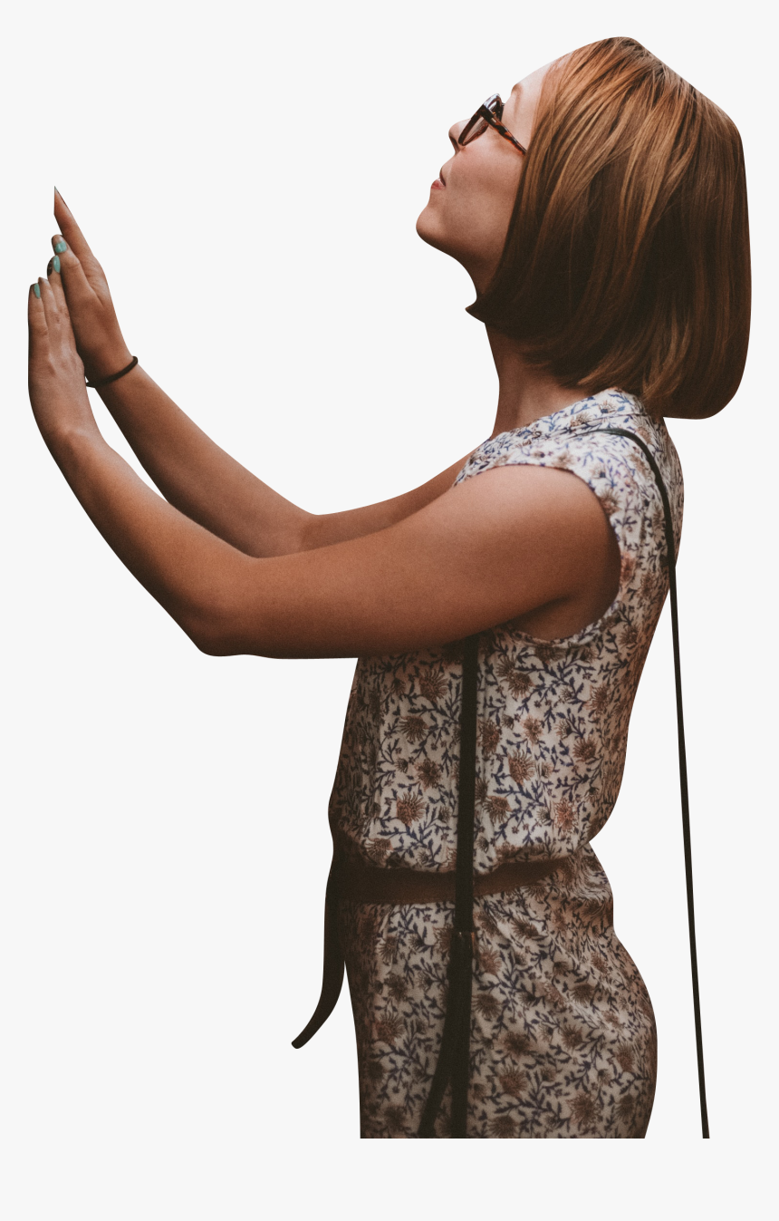 Woman Feeling Wall Transparent - Girl, HD Png Download , Transparent ...