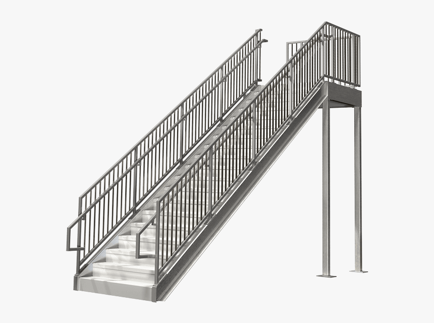 Commercial Mezzanine Metal Stairs - Transparent Steel Railing Png, Png ...