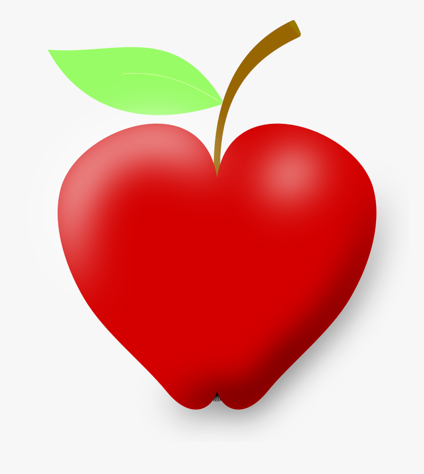Transparent Heart Clipart - Heart Shaped Apple Clipart, HD Png Download ...