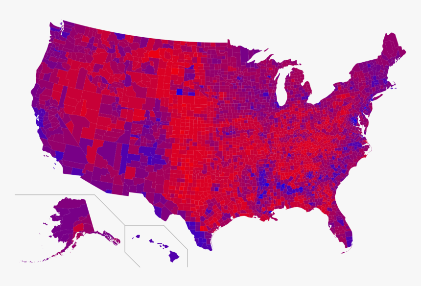 2016 Election Map Purple, HD Png Download , Transparent Png Image - PNGitem