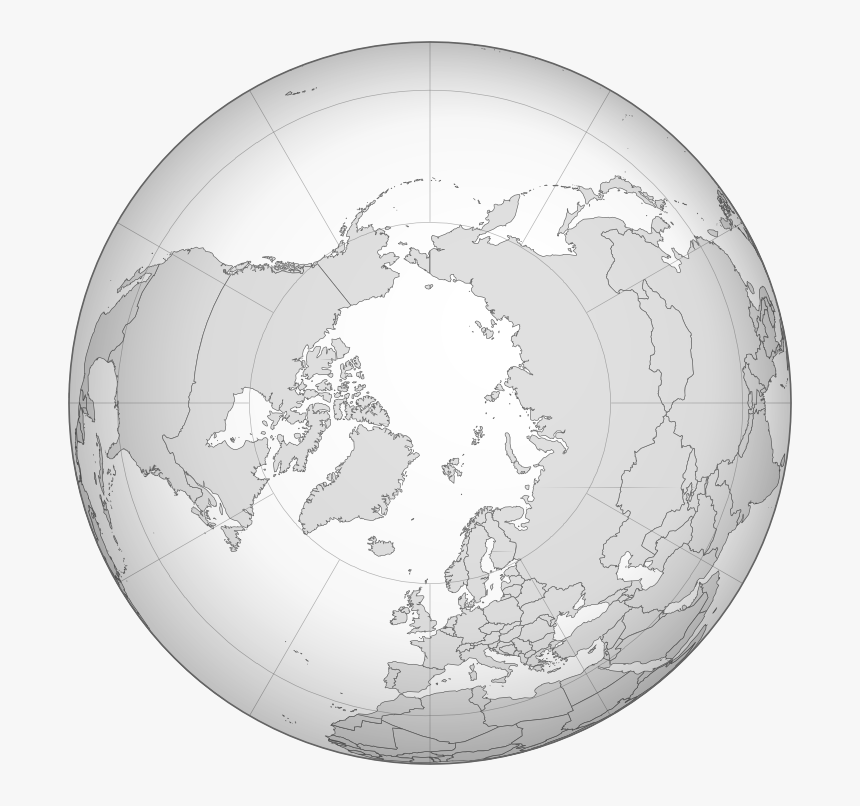 Blankmap Ao 090n North Pole - London To North Pole, HD Png Download ...