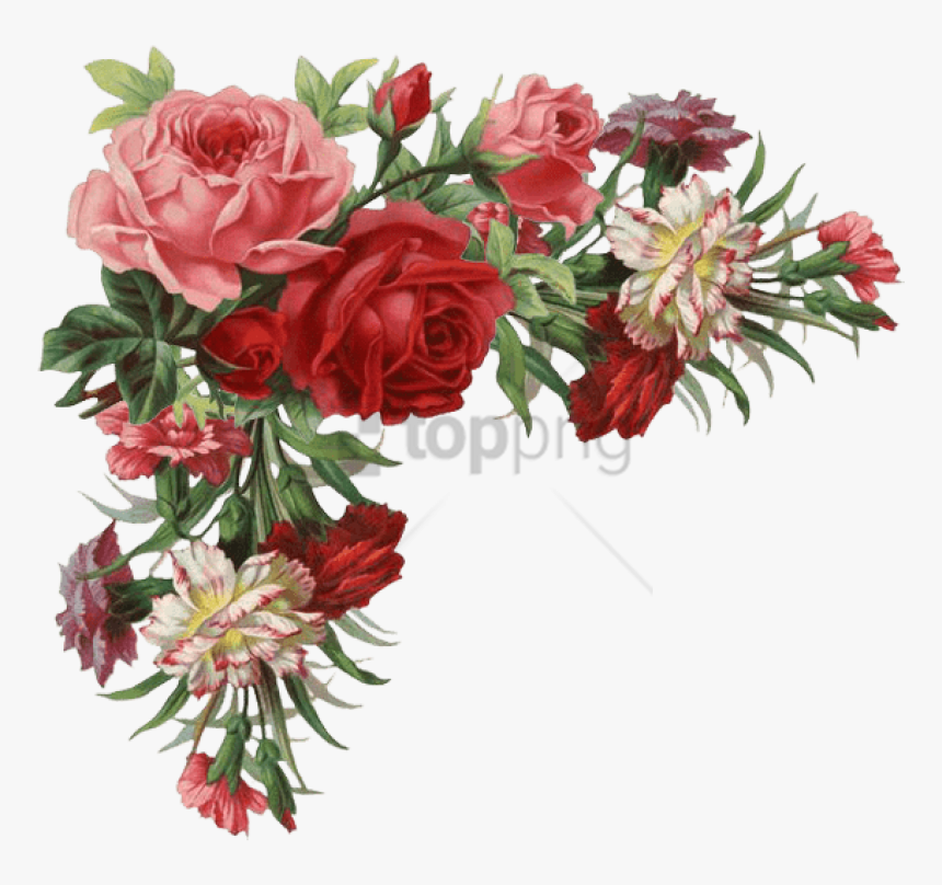 Colorful Floral Corner Borders Png
