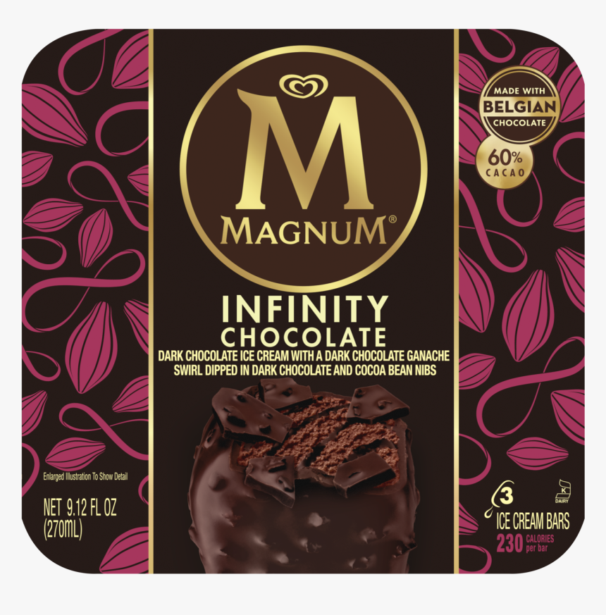 Infinity Chocolate Ice Cream Bar - Magnum Ice Cream Tub, HD Png ...