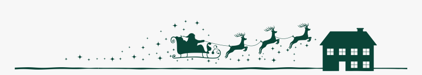 Santa And Reindeer Header, HD Png Download , Transparent Png Image ...