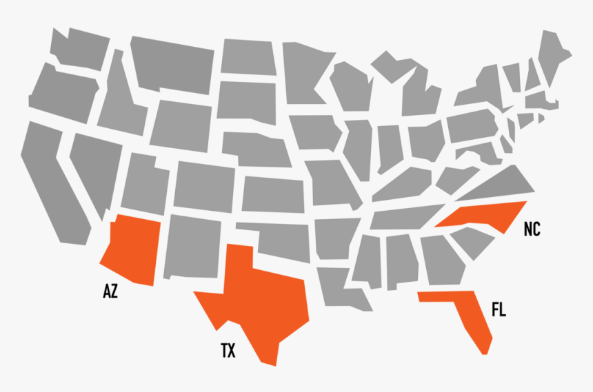 Target States - Us Map With States Separated, HD Png Download ...