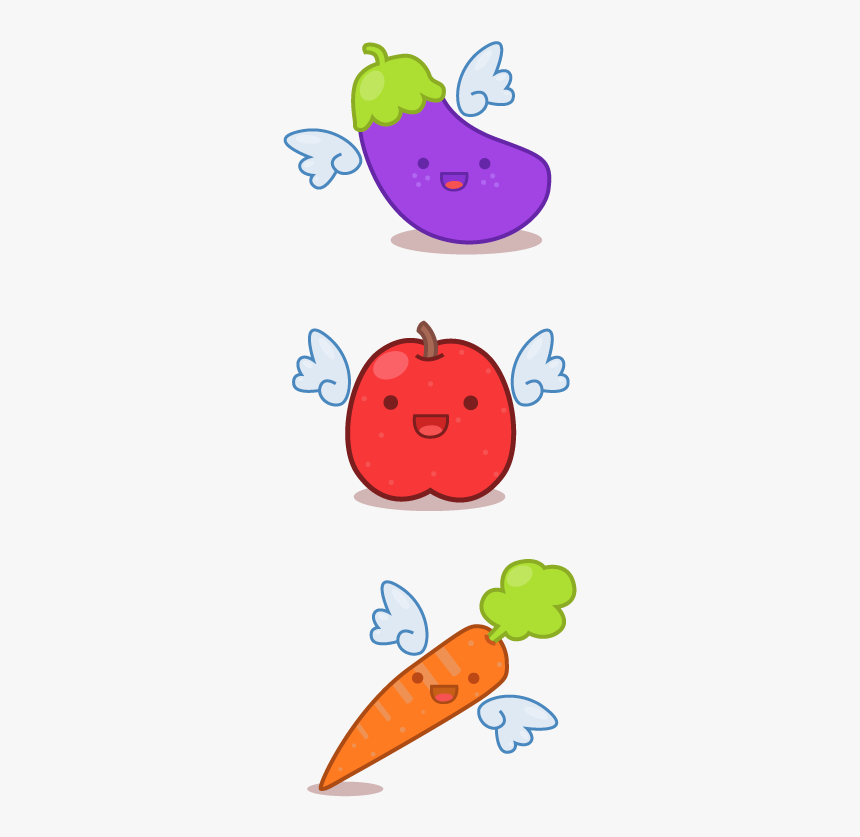 Vegetables And Fruit With Angel Wings An Entry For, HD Png Download ...