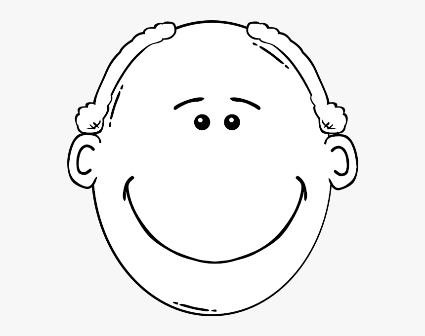 Balding Man Smiling Outline Vector Image - Worried Clip Art Black And ...