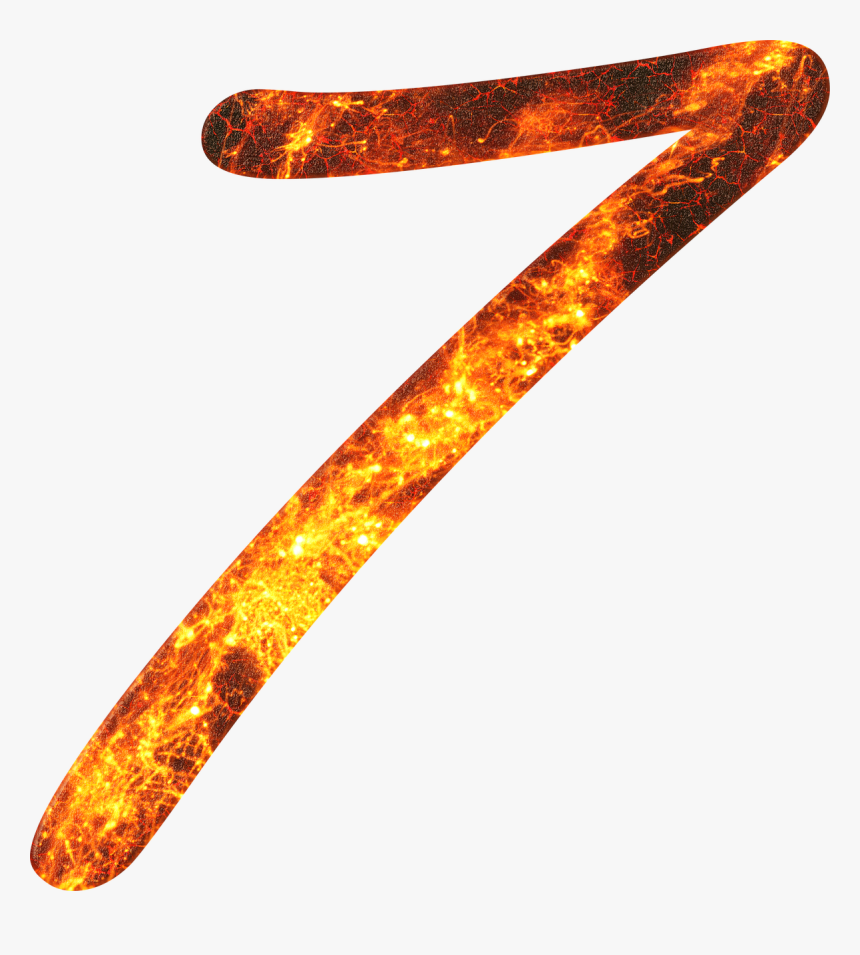 Number, 7, Fire, Font, Training, Seven, Learn, Gloss, - 7 Fire Png ...