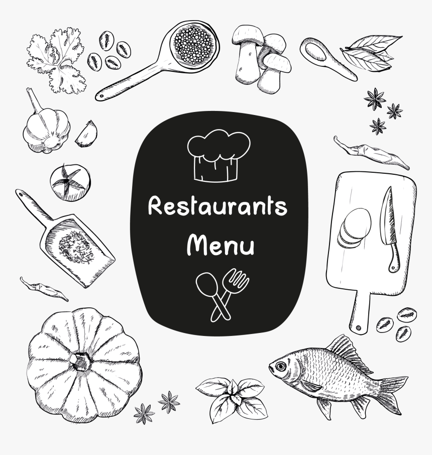 Transparent Bistro Clipart - Restaurant Menu Sketch, HD Png Download ...