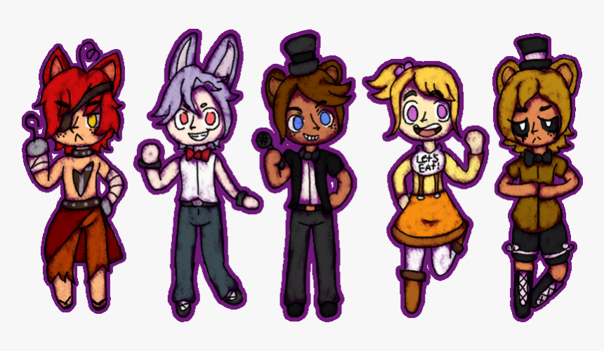 Here’s Are Designs For The 5 Classic Animatronics, - Cartoon, HD Png ...