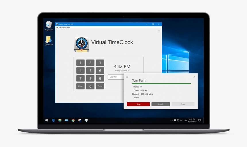 Virtual Timeclock Pin - Laptop, HD Png Download , Transparent Png Image ...