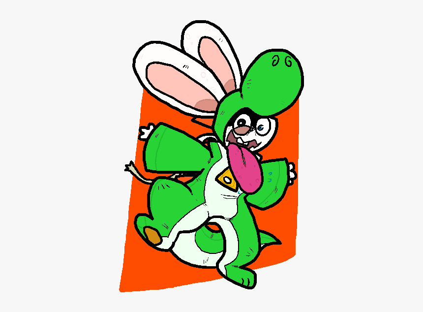Rabbid Yoshi - Cartoon, HD Png Download , Transparent Png Image - PNGitem