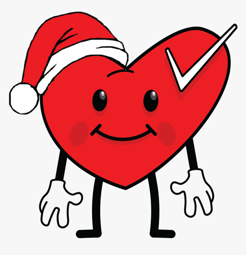 Happy Santa Heart - Clipart Red Santa Hat, HD Png Download ...