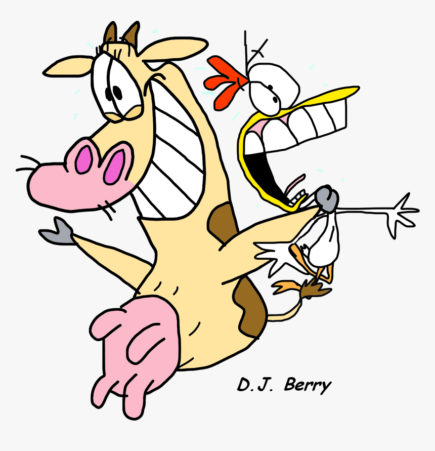 Cow And Chicken - Cartoon, HD Png Download , Transparent Png Image ...