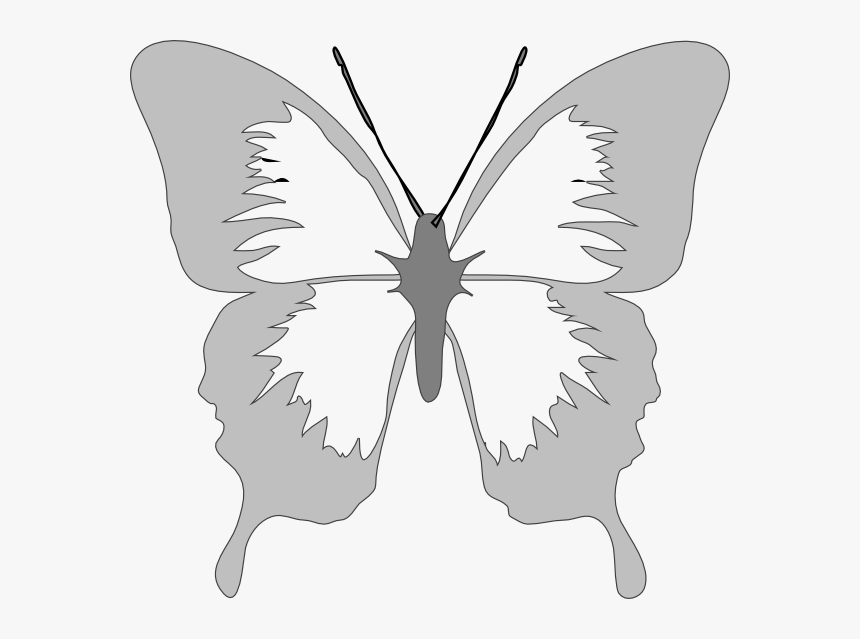 Butterfly In Silver Svg Clip Arts - Butterfly Clip Art, HD Png Download ...