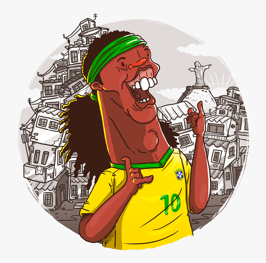 El Gaucho - Draw Cartoon Ronaldinho, HD Png Download , Transparent Png ...
