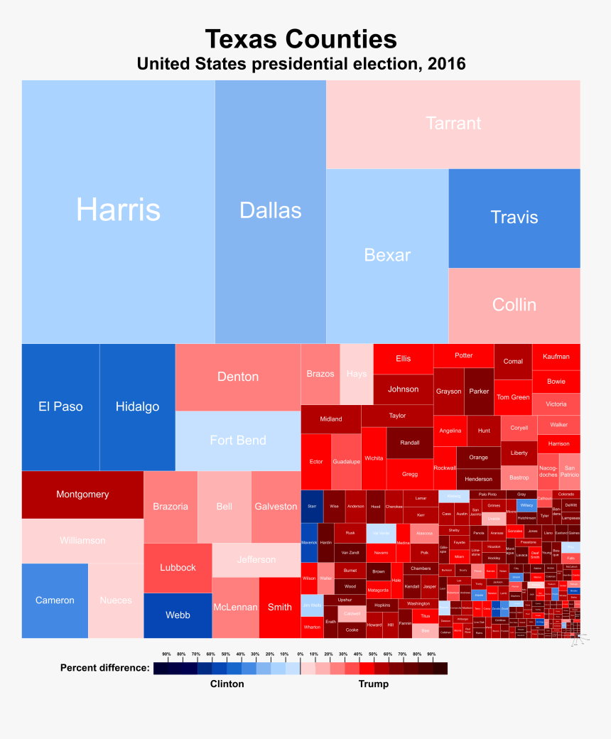 Texas Election Map 2016, HD Png Download , Transparent Png Image - PNGitem