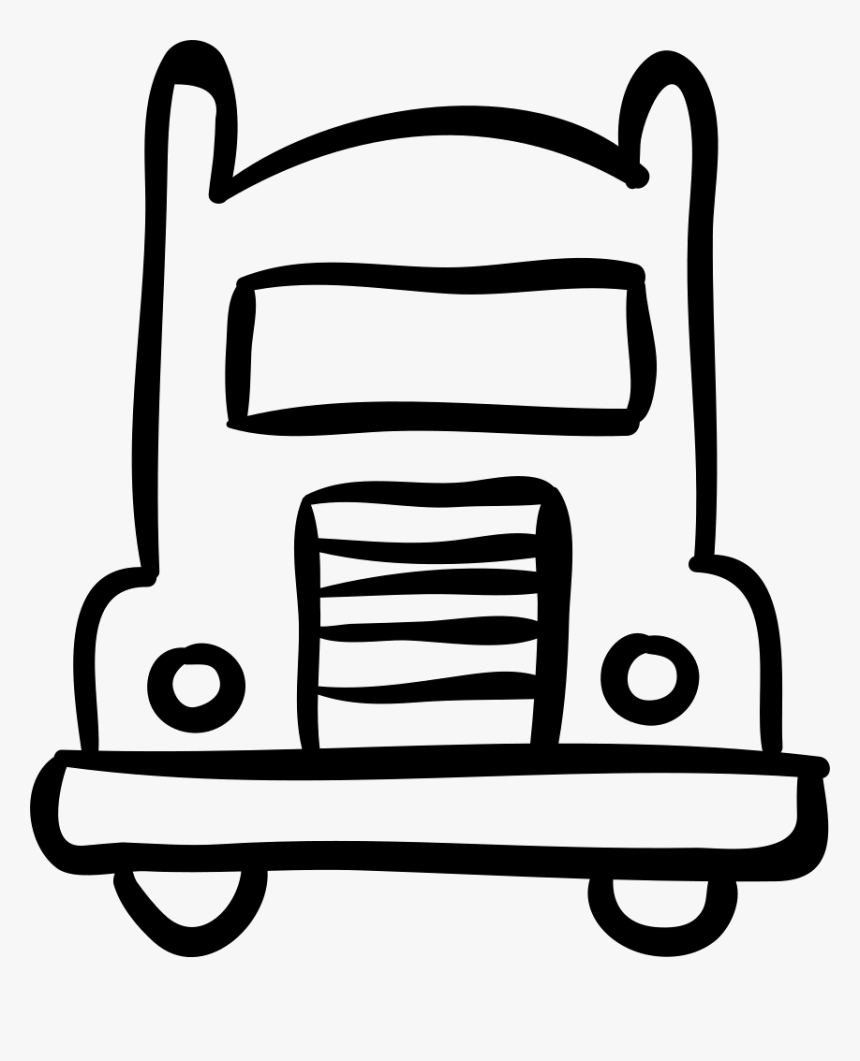 Car Front Hand Drawn Outline - Front Of A Car Outline, HD Png Download ...