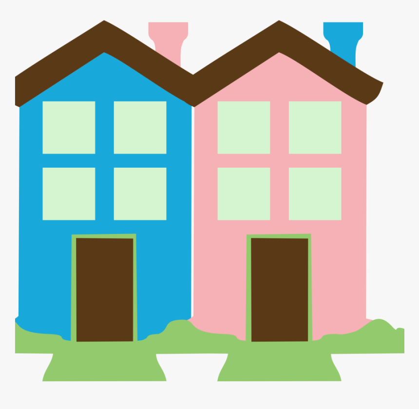 2 Neighbour Houses Color Icon Image - House, HD Png Download ...