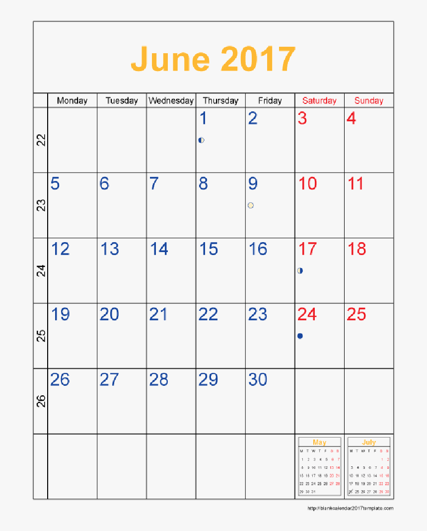 June 2017 Word Calendar Png, Transparent Png , Transparent Png Image ...